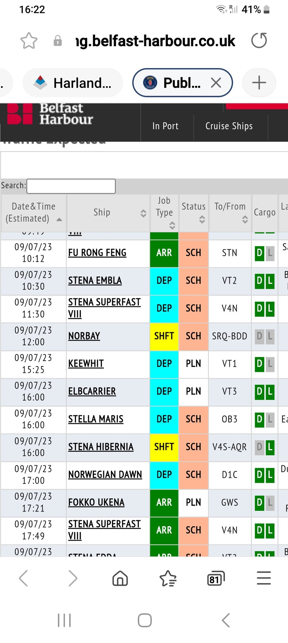 Kaeren on Twitter: "#Harl Venture arrives SRQ 10/07 for two day stay , Norbay RO RO ferry ...
