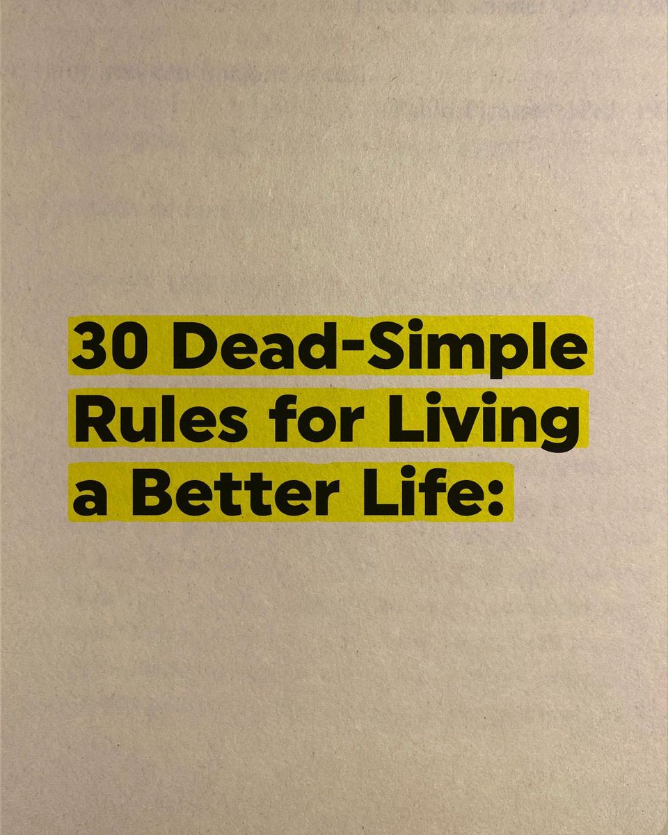30 SIMPLE Rules for Living a Better Life | Thread - Thread from Mindset ...