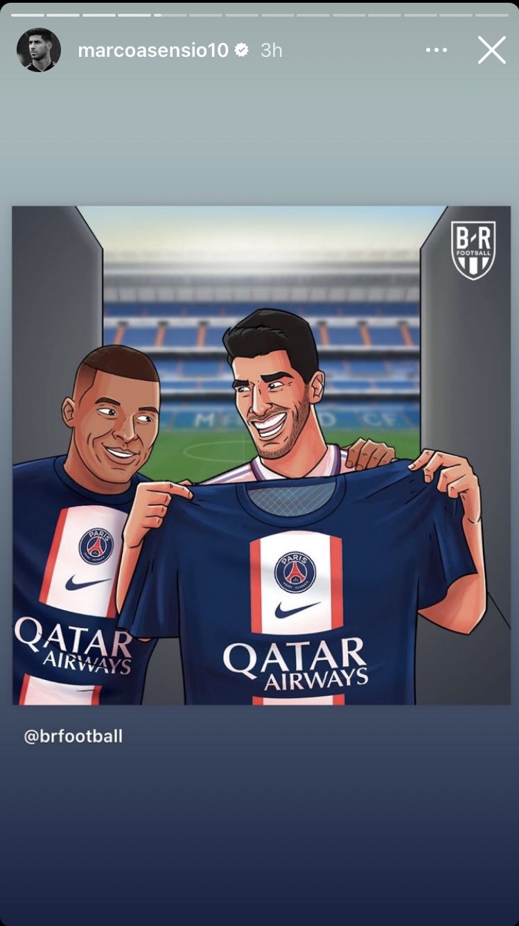 📣 MEGA PSG on Twitter: "Marco Asensio sur Instagram 👀 https://t.co/JMmS5iDzqi" / Twitter