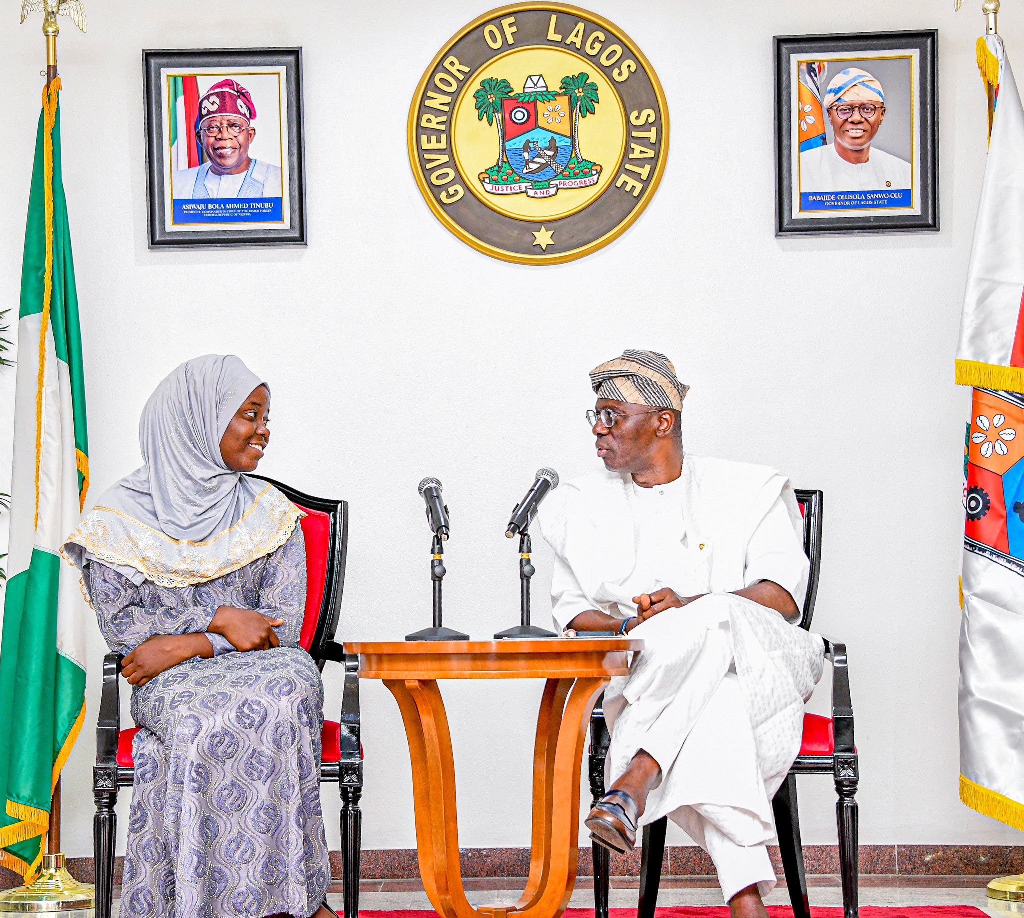 Gboyega Akosile on Twitter: "The Lagos State Governor @jidesanwoolu today received Miss Aminat ...