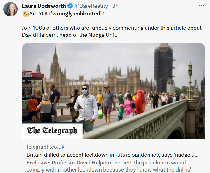 "Professor David Halpern told The Telegraph that the country had ...