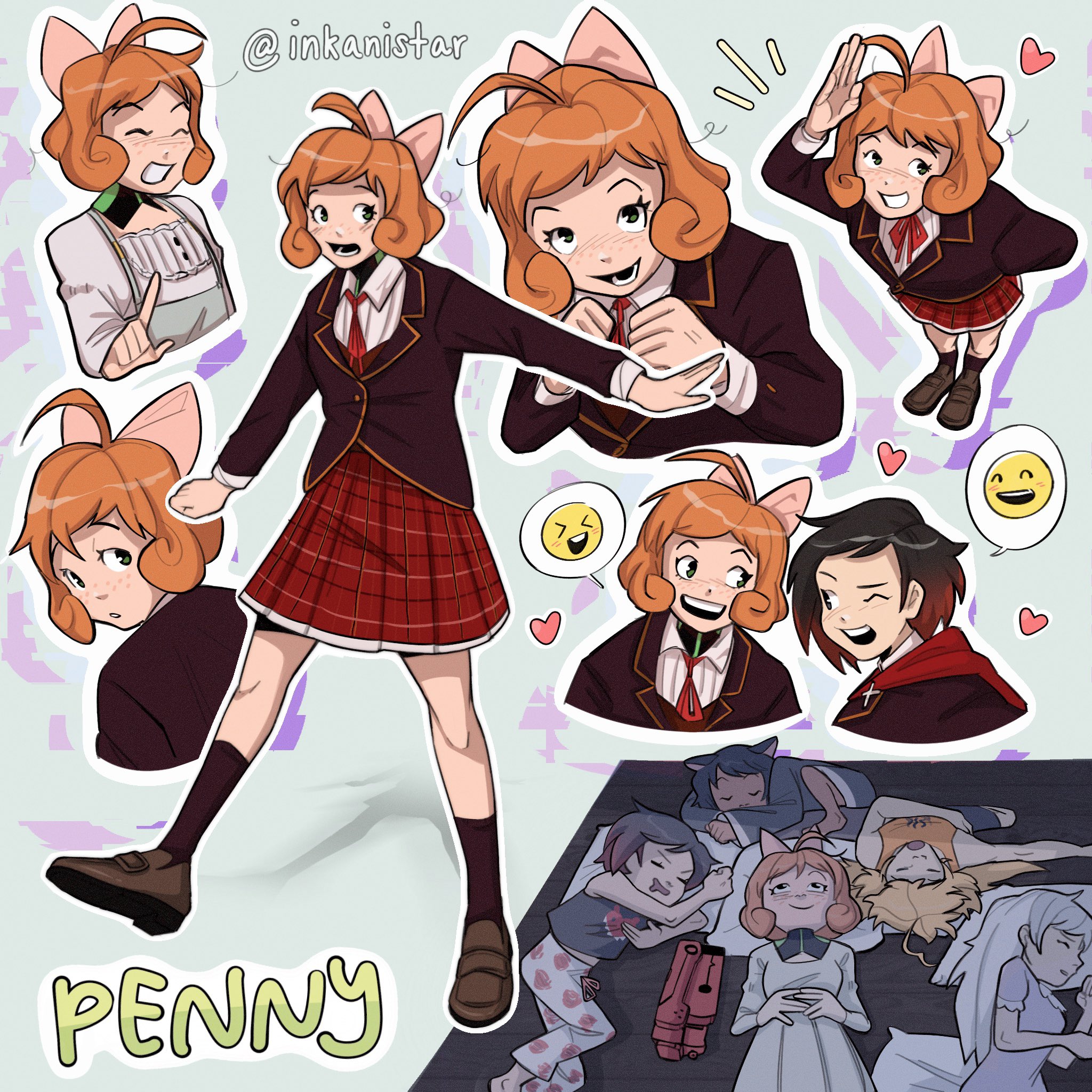 Kay RWBY era on Twitter: "Beacon Penny because prompt 3 is school uniform!!! 💚 she had a plan ...