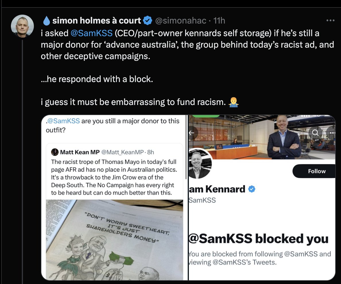 Havee Snowball Chu Chu on Twitter: "Sam Kennard absolute legend. Simon Holmes a Court is simply ...