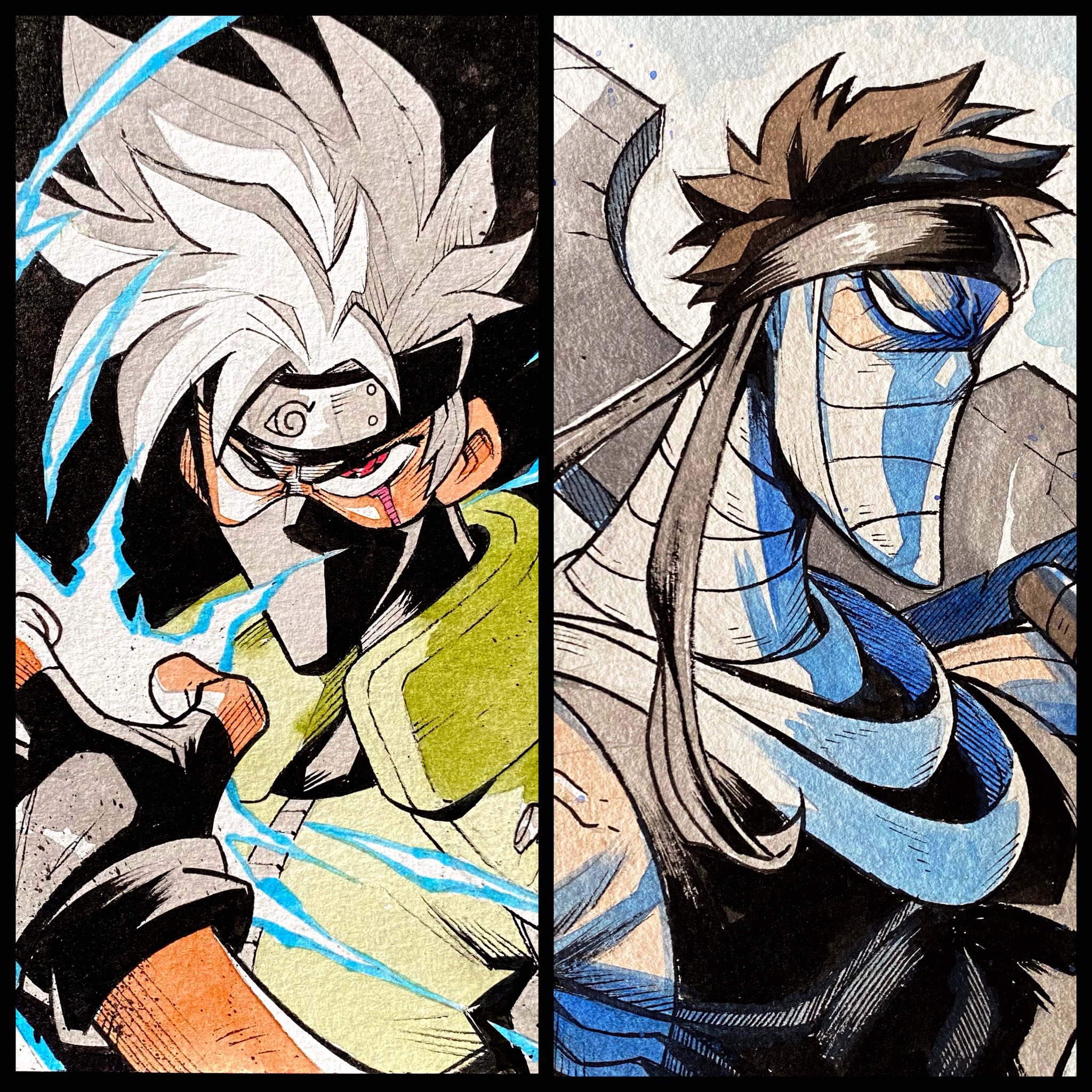 Zabuza Vs Kakashi Coloring Sheet Zabuza V.s Kakashi's Nin Dogs By