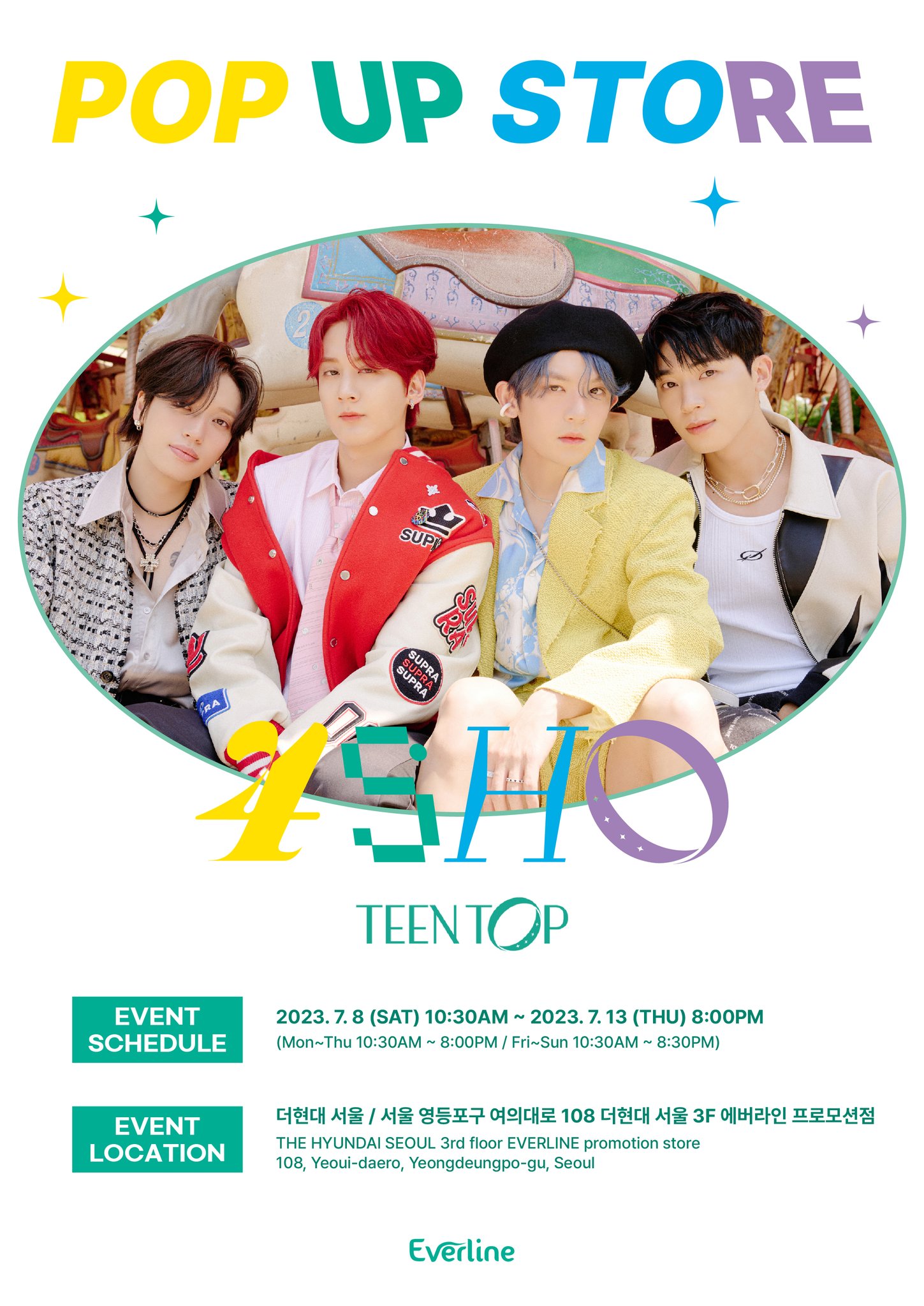 EVERLINE on Twitter: "[🎁] 틴탑(TEEN TOP) x EVERLINE POP-UP STORE TEEN TOP - [4SHO] 발매 기념 팝업스토어 기간 ...