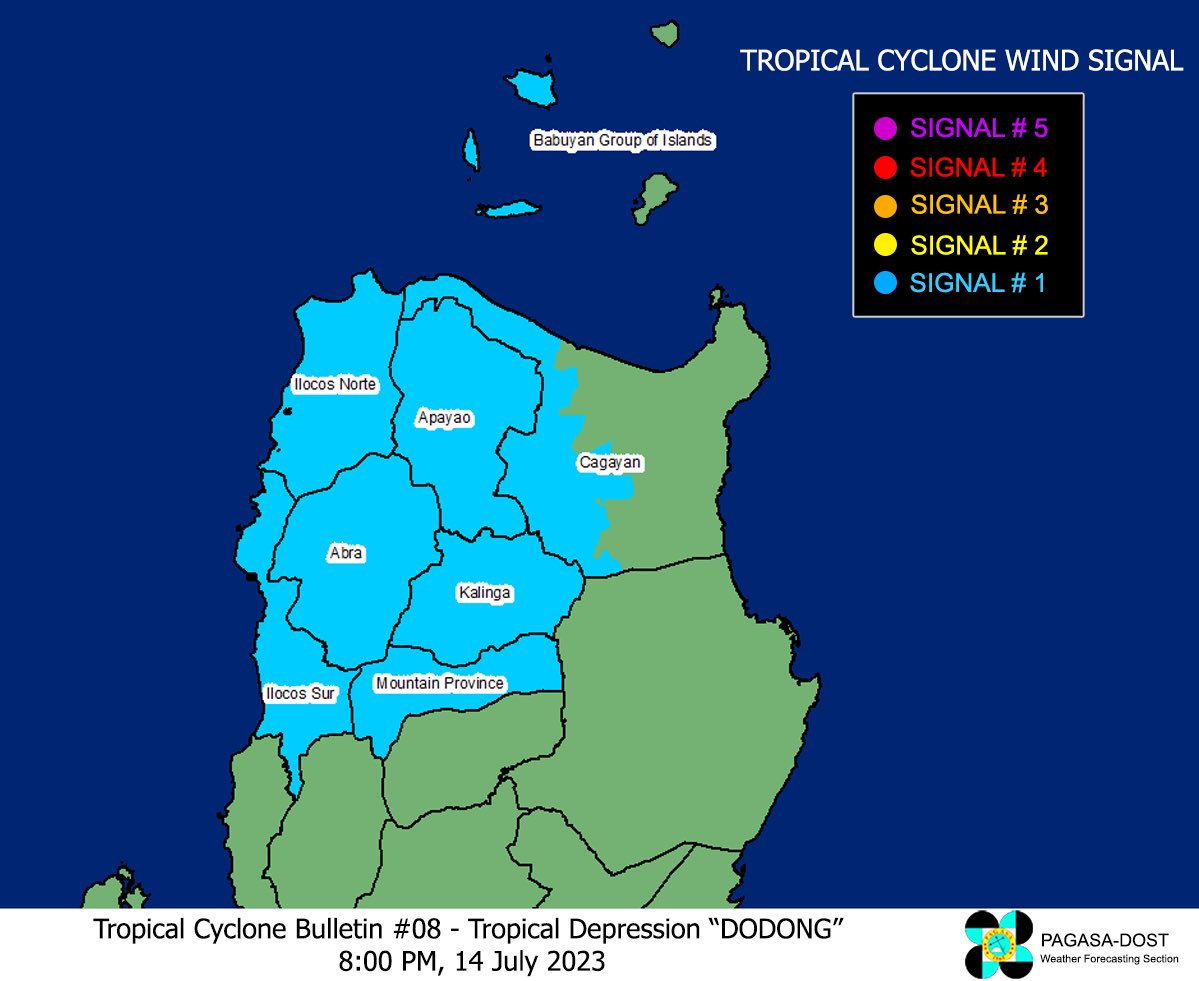 ABS-CBN News on Twitter: "Tropical Depression #DodongPH Update 8PM, 14 July 2023 Bahagyang ...