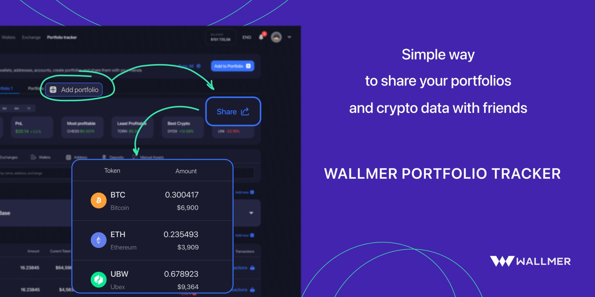 Wallmer on Twitter: "🚀 Unique option for users🔥 Simple way to SHARE your crypto portfolios in 1 ...