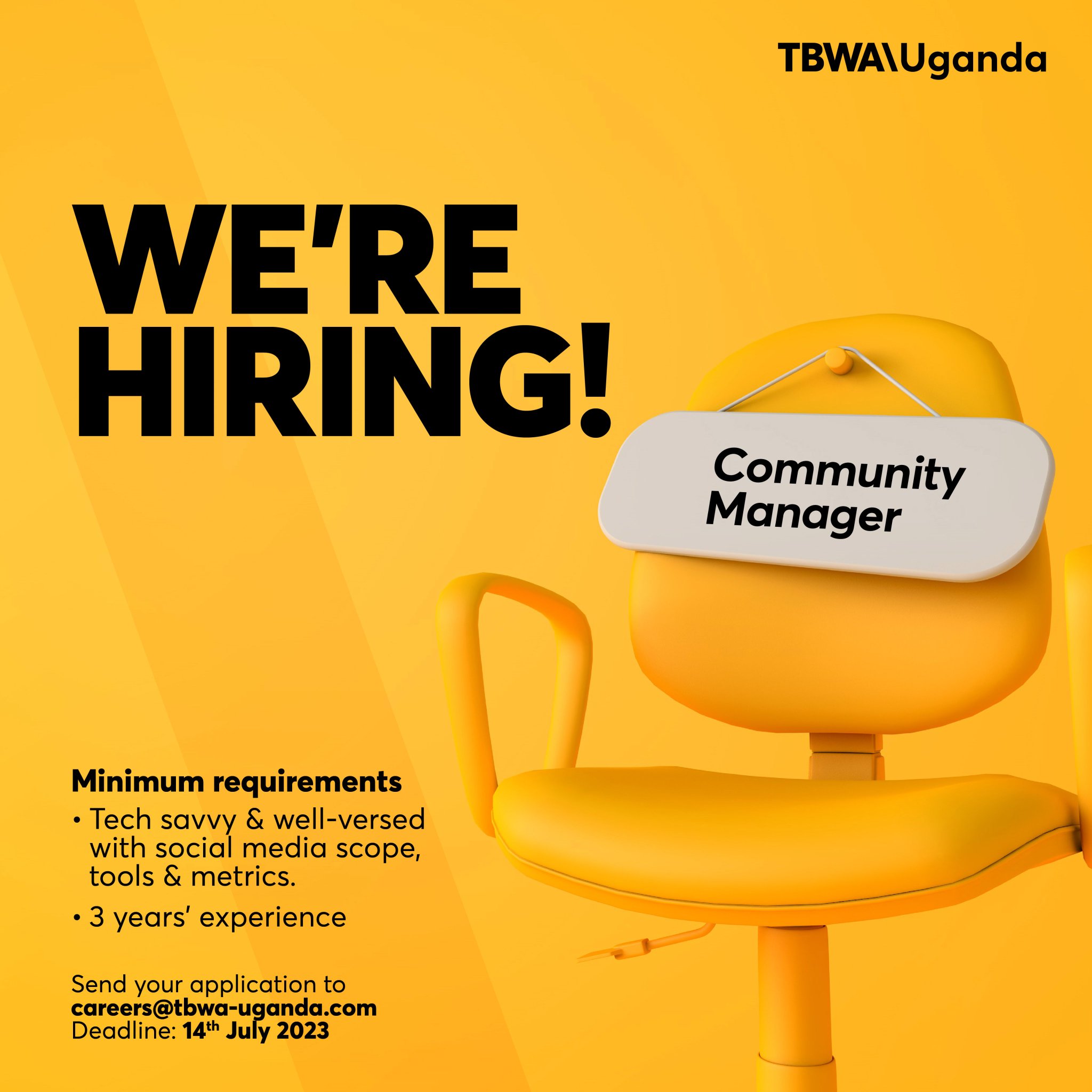 TBWA\ Uganda on Twitter: "Our team is growing and we're looking to hire a Community Manager and ...