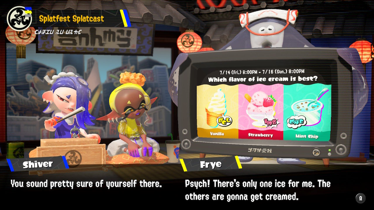 OatmealDome on Twitter: "[Splatoon 3] The Sneak Peek for Vanilla vs. Strawberry vs. Mint Chip ...