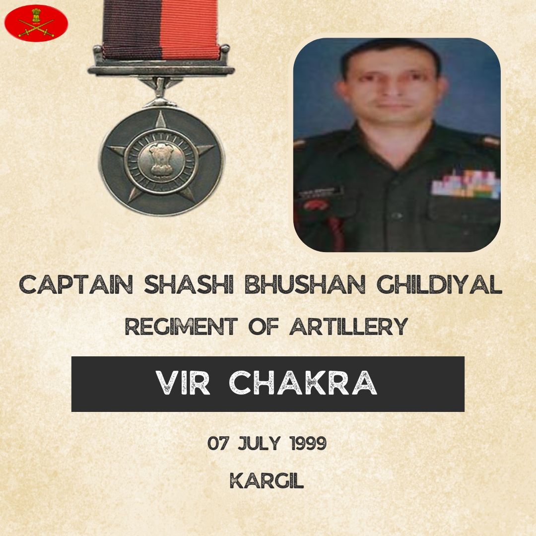 ADG PI - INDIAN ARMY on Twitter: "Captain Shashi Bhushan Ghildiyal 07 July 1999 Regiment of ...
