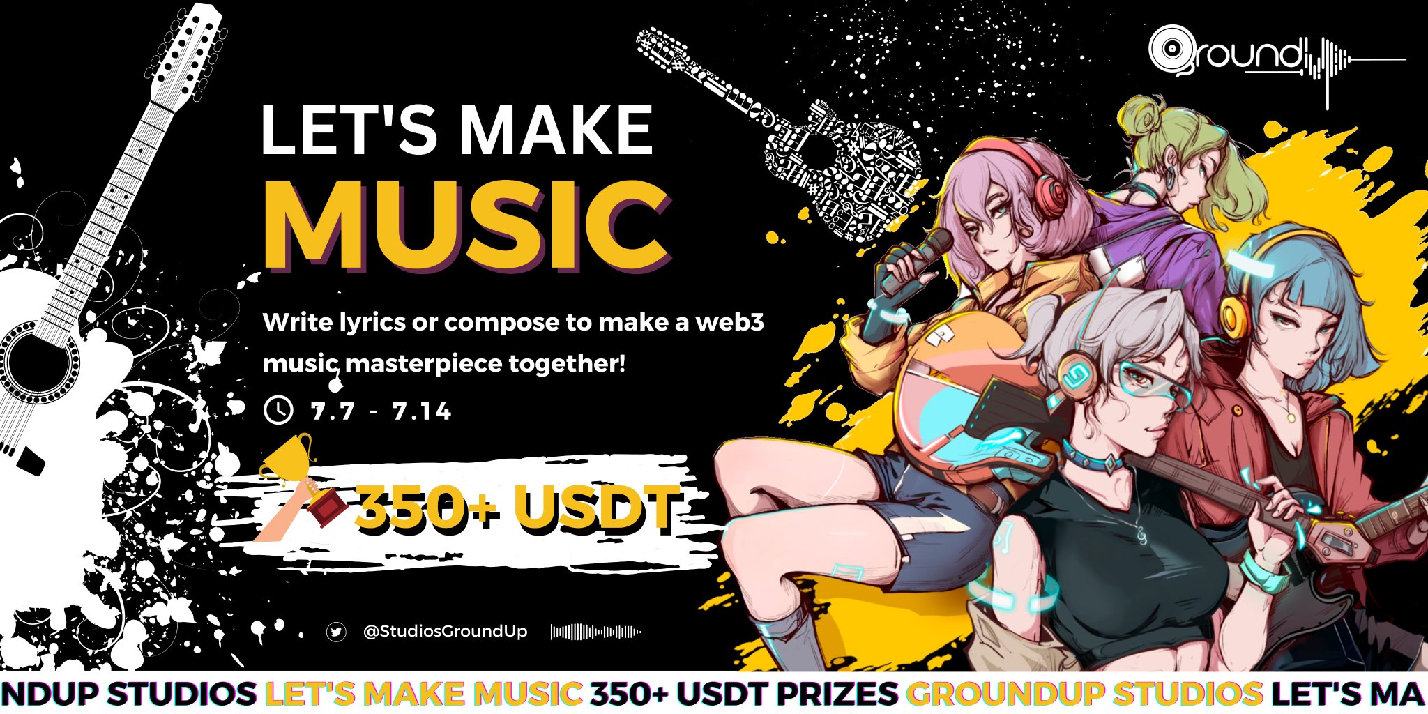 GroundUp Studios on Twitter: "🎸Let's Make Music🎸 📜Comment on an original lyric, a melody or beat ...