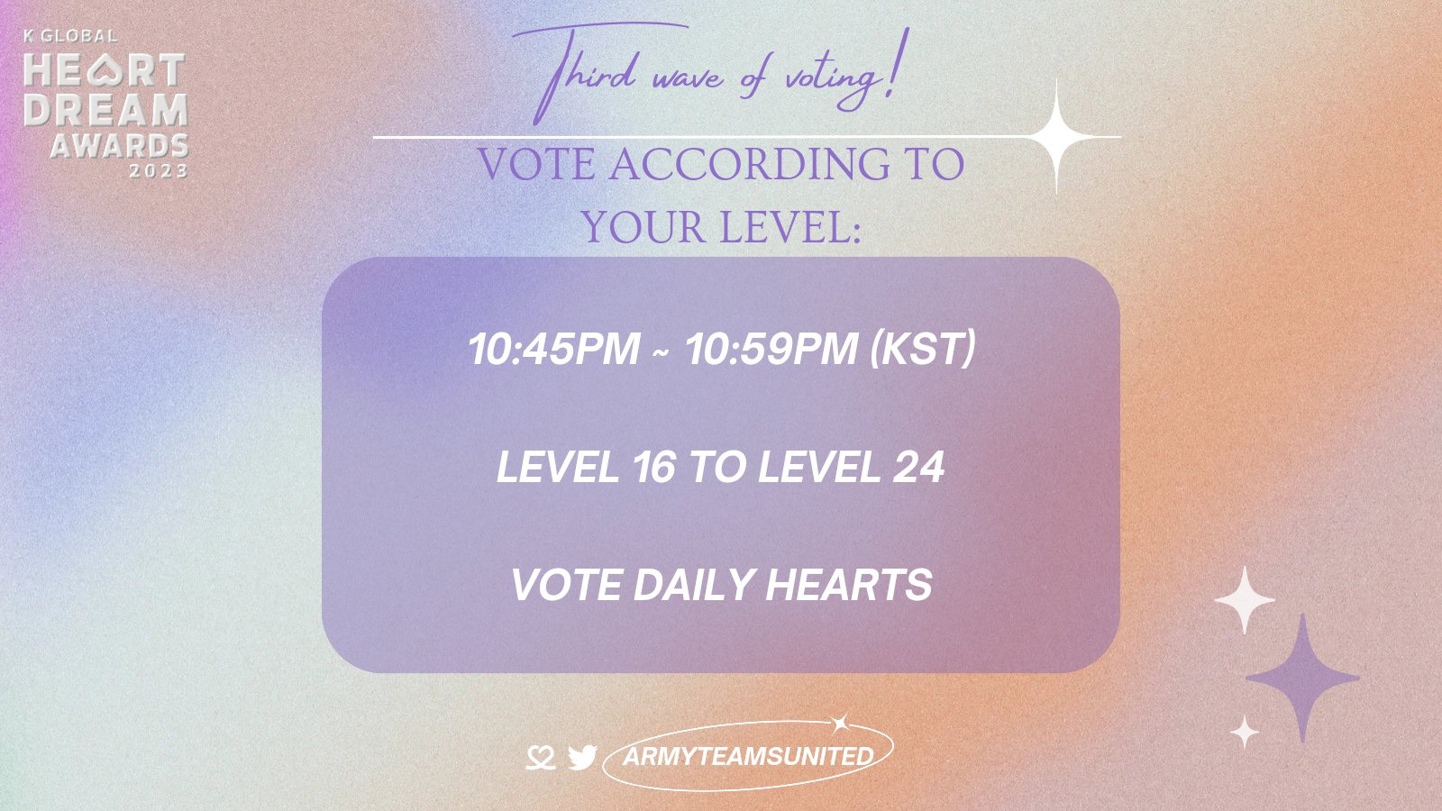 ARMY TEAMS UNITED on Twitter: "🚨 Daily Hearts voting time updated! Please check what time you ...