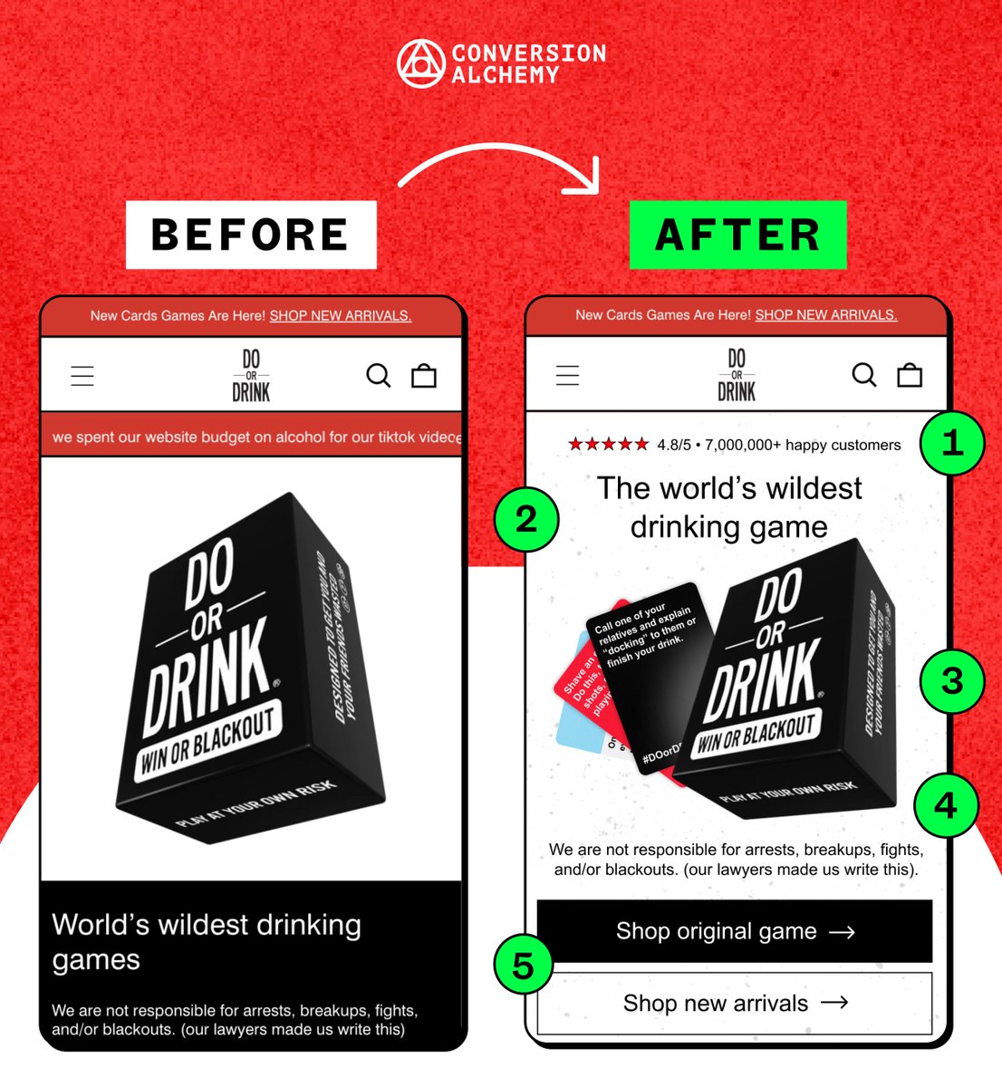 High-Converting Redesign for Do-Or-Drink Benefit-Focused New Custom ...