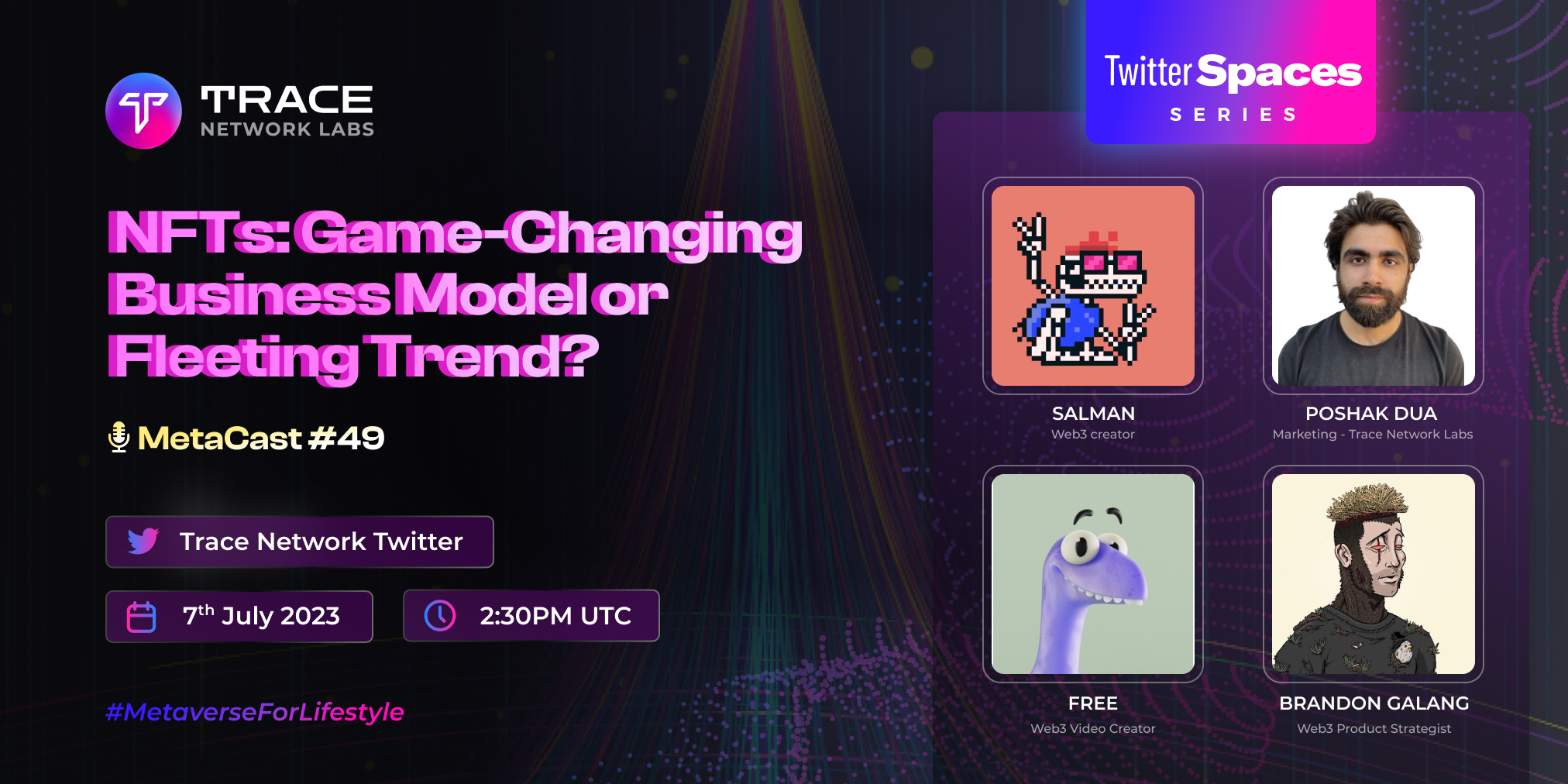 Trace Network Labs on Twitter: "🎙️#Metacast - Trace Weekly Twitter Spaces Ep 49 Join us TODAY as ...