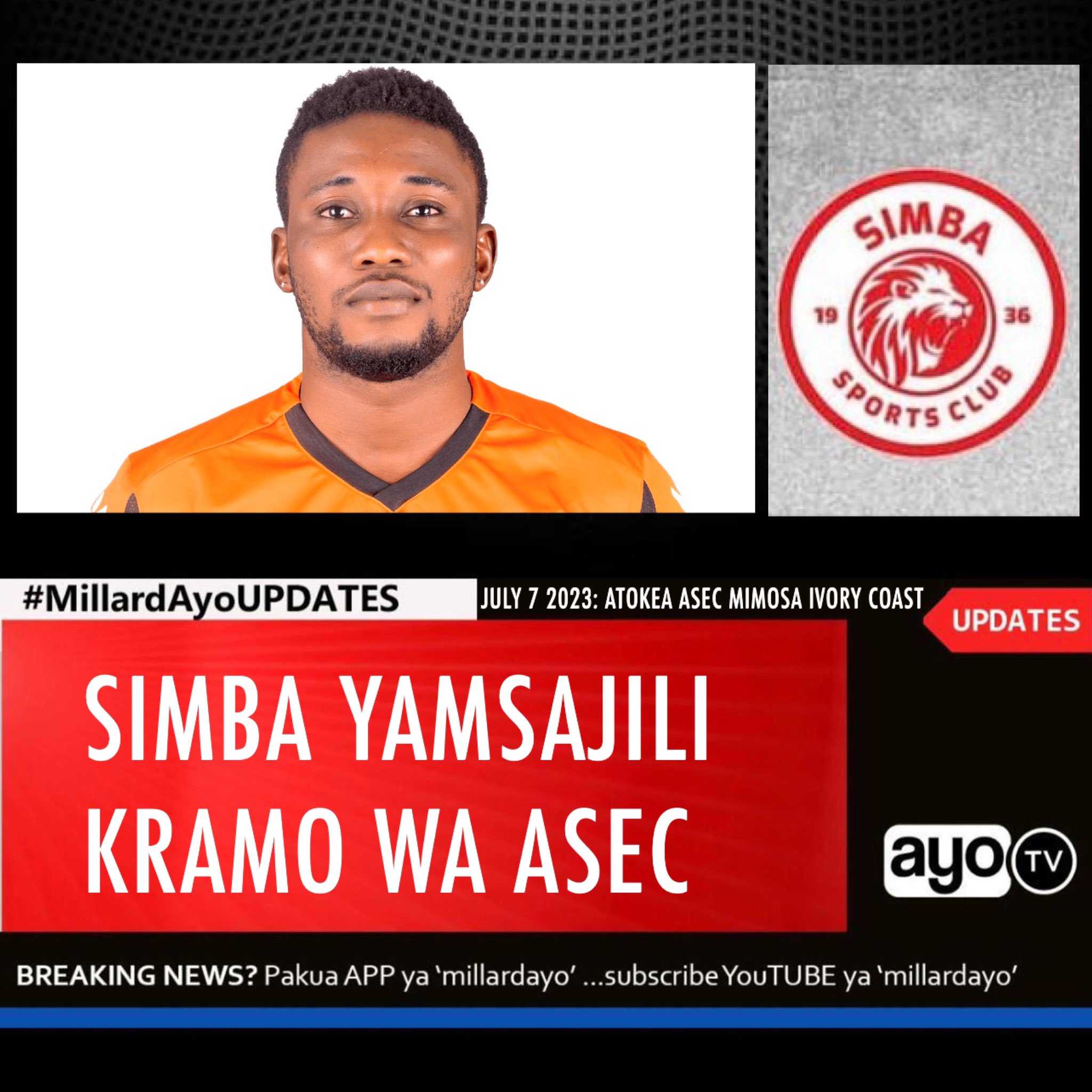 millardayo on Twitter: "Simba SC wametangaza kumsajili Mshambuliaji mpya Aubin Kramo (27 ...