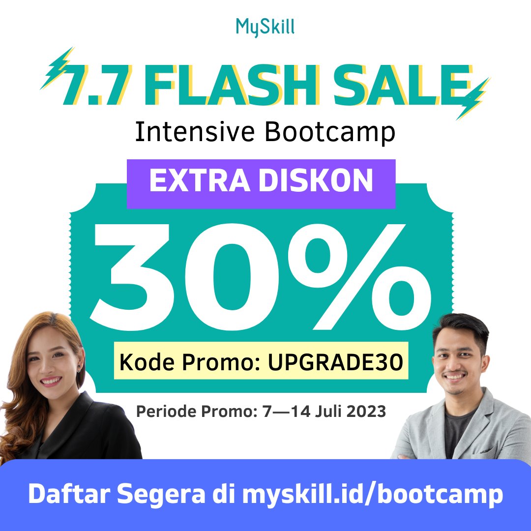 MySkill - Si Paling Belajar on Twitter: "⚡️7.7 FLASH SALE ALL BOOTCAMP⚡️ Dapatkan diskon 30% ...