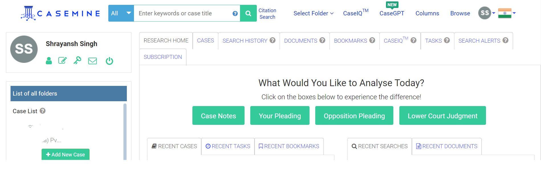 Shrayansh Singh on Twitter: "Casemine is perhaps the future of AI-based legal research. I have ...
