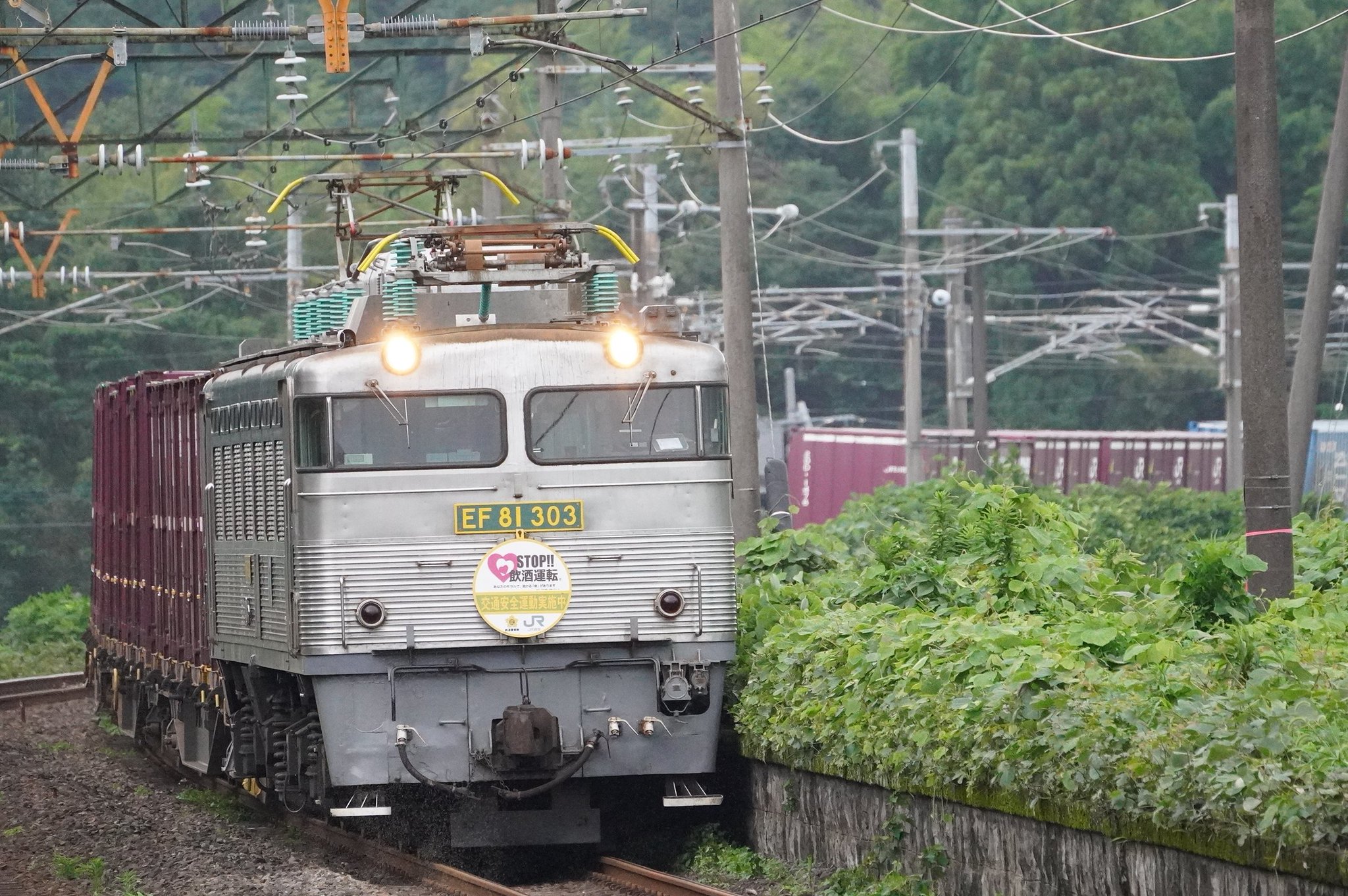 ゆたか1955 on Twitter: "夕方の銀釜さん -2 8056レ EF81-303牽引+コキ12両 最後尾に日通U55A積載 鹿児島本線西里駅通過 2023/7/07 17:58 # ...