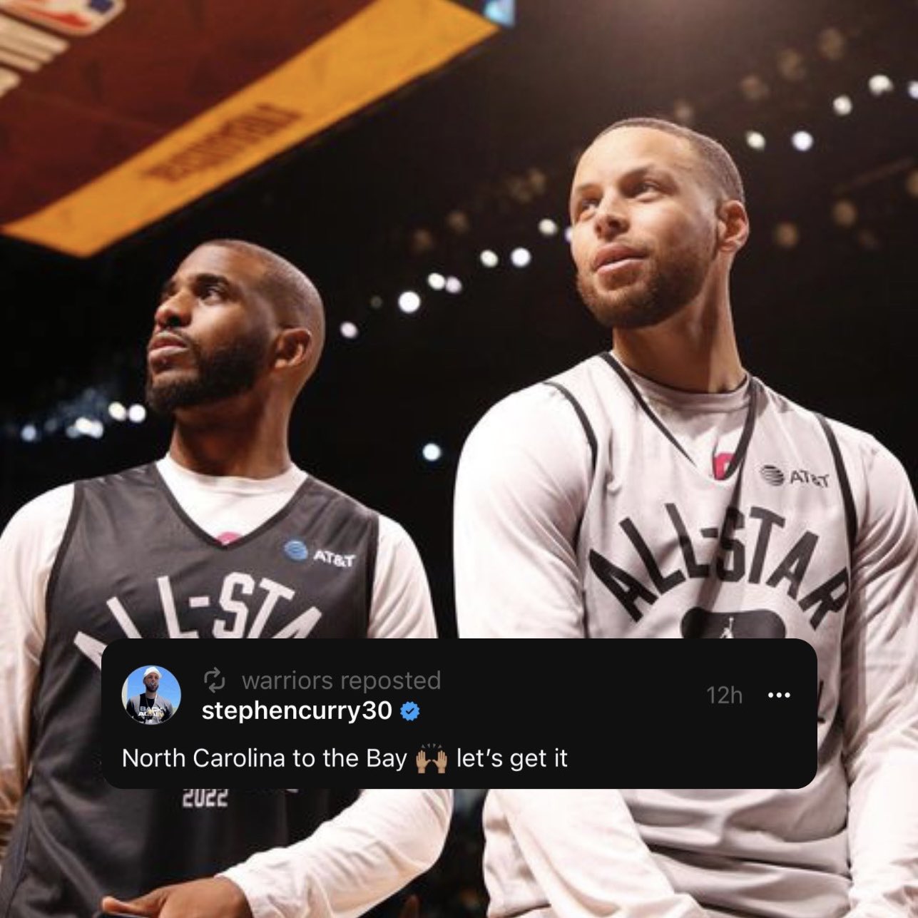 NBA on TNT on Twitter: "Steph is hype to team up with CP3 💯 https://t.co/MH2ZUhgugB" / Twitter