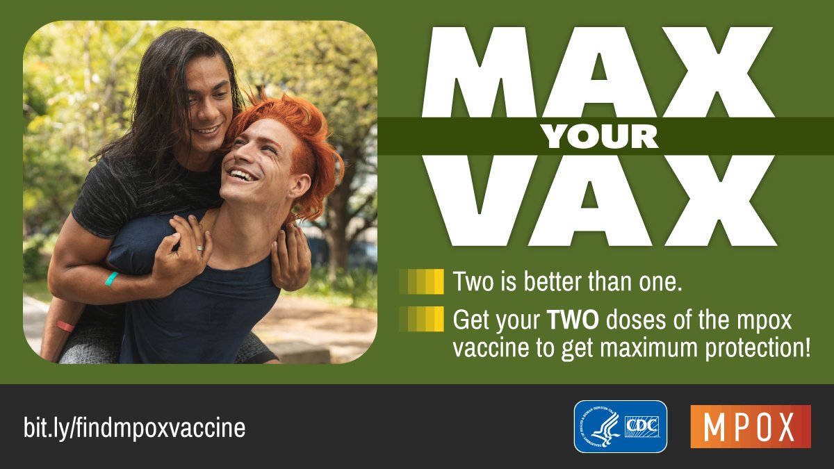 CDC on Twitter: "Got your mpox vaccine? 1 dose is a good start, but 2 doses offer better ...
