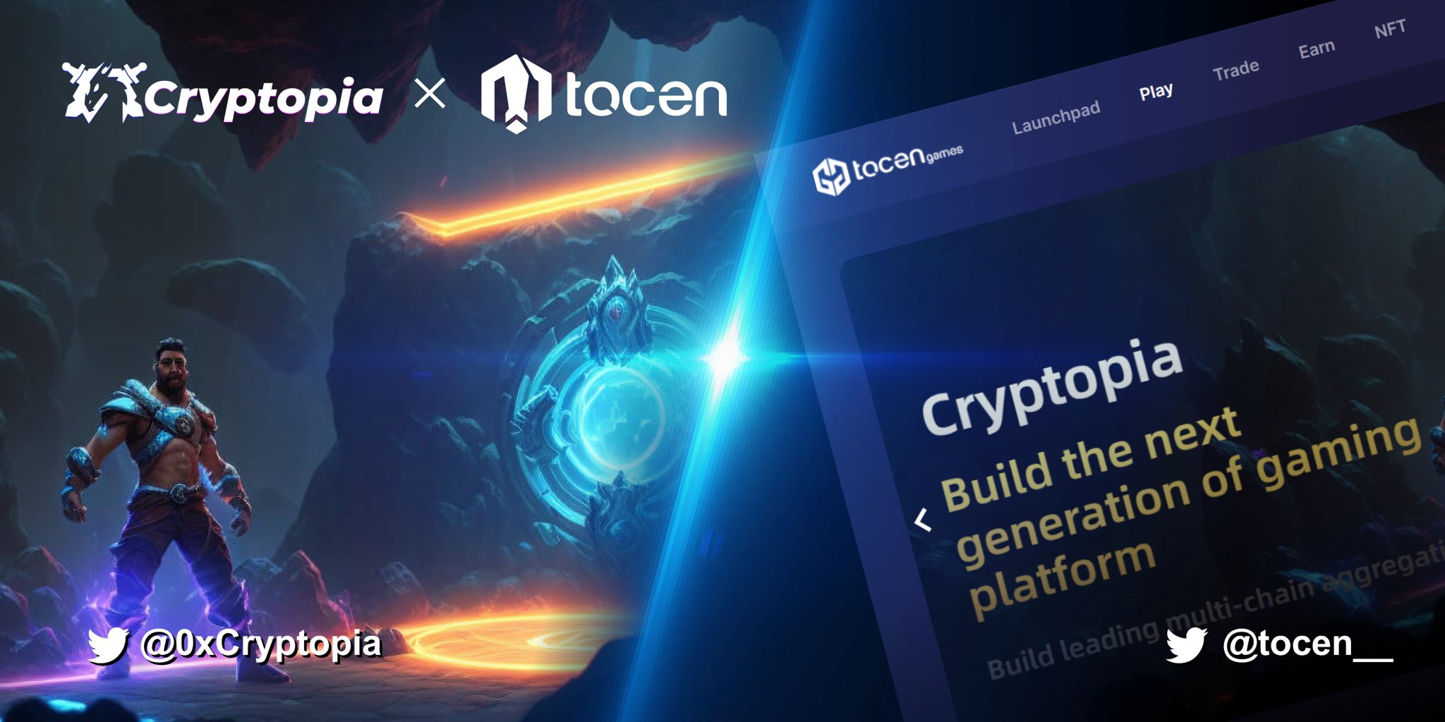 CryptoPia on Twitter: "📢 Excited to announce partnership with 𝙏𝙤𝙘𝙚𝙣. 🌊 🔥 @Tocen__ is an one-stop ...