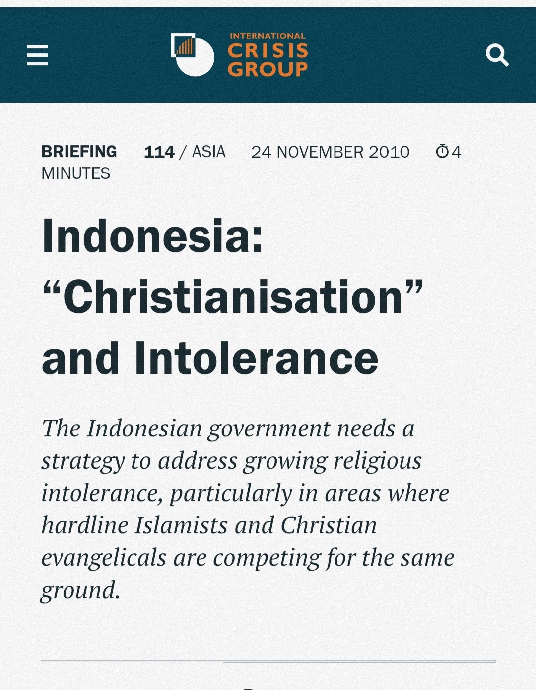 Agnos The Freethinker NKRI🇮🇩 on Twitter: "Laporan ICG 2010 Baru saja selesai membaca artikel ...