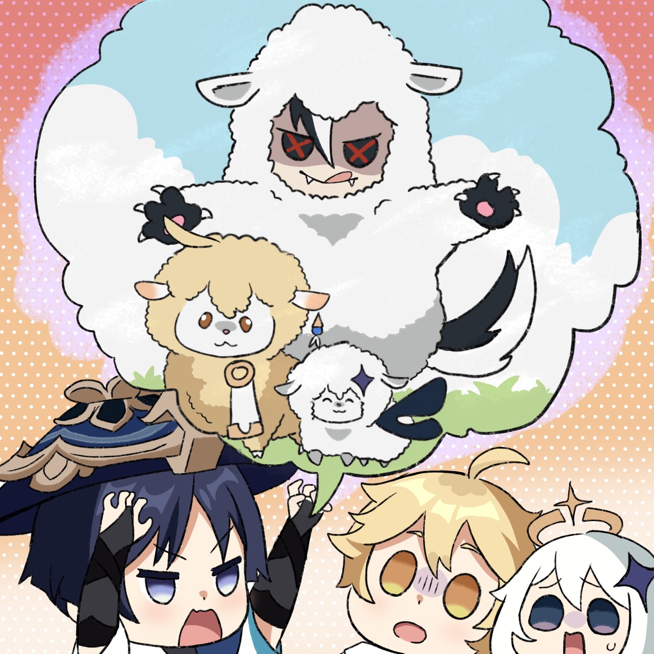 Chibi Sheep And Wolf