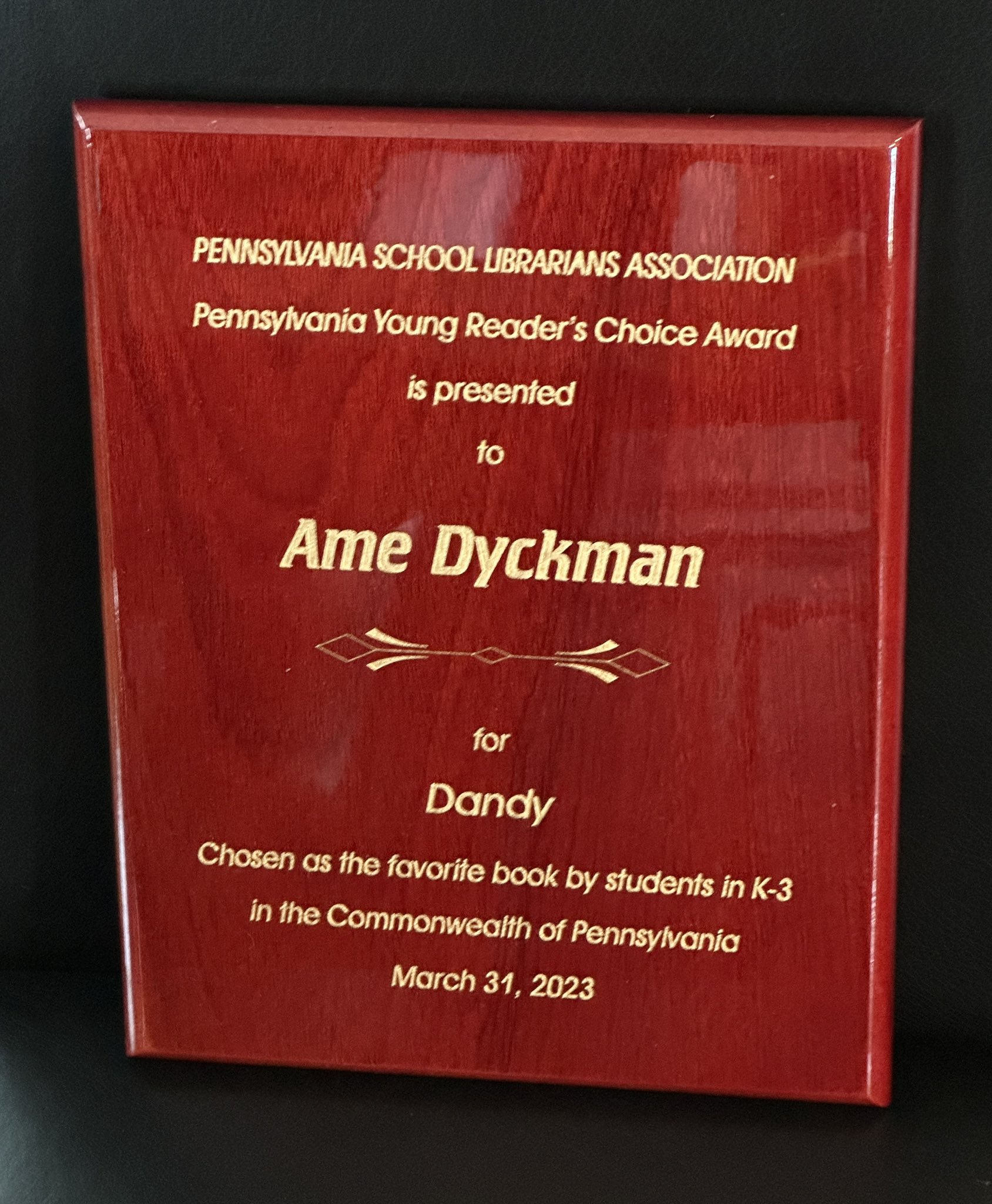 Ame Dyckman on Twitter: "⭐️THANK YOU SO MUCH⭐️, @PSLA_News, for this ...