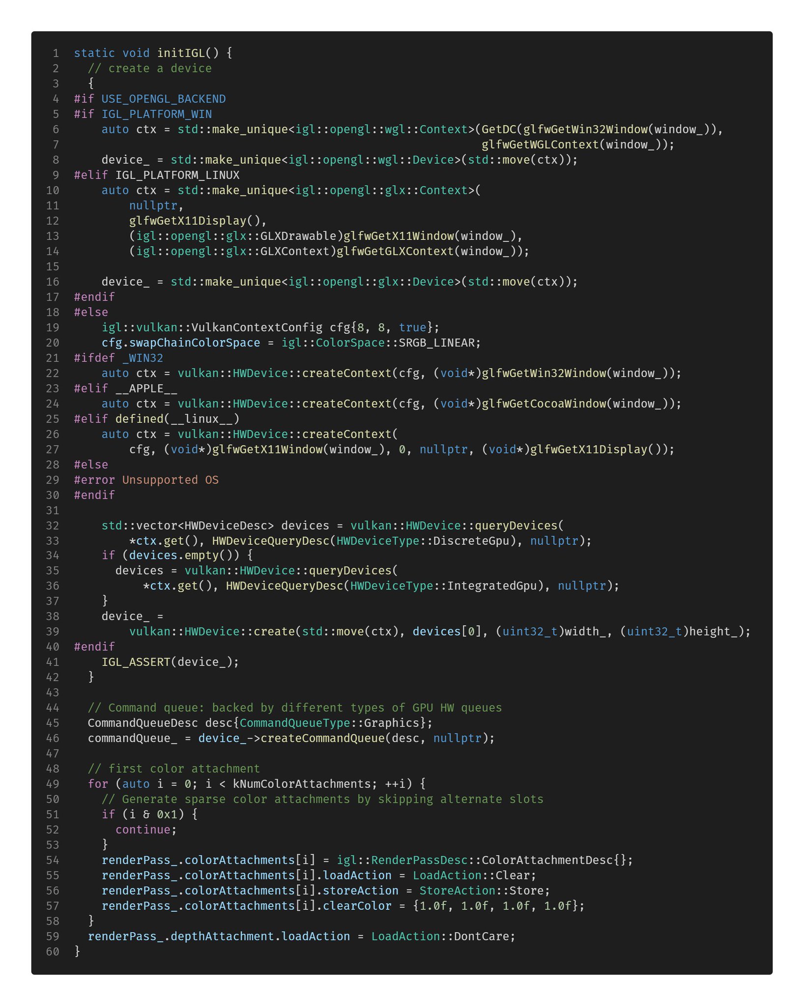 Nishiki on Twitter: "> RT Metaの新しいグラフィックスライブラリ(IGL)の初期化処理を眺めてる。クロスプラットフォームだけど明示的にユーザーが使い分ける感じだね ...
