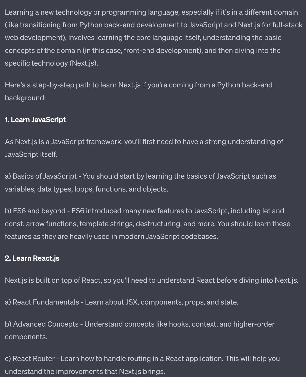 Nerd_Informático.py on Twitter: "Yo: write a path to learn next js my background is in pyton ...