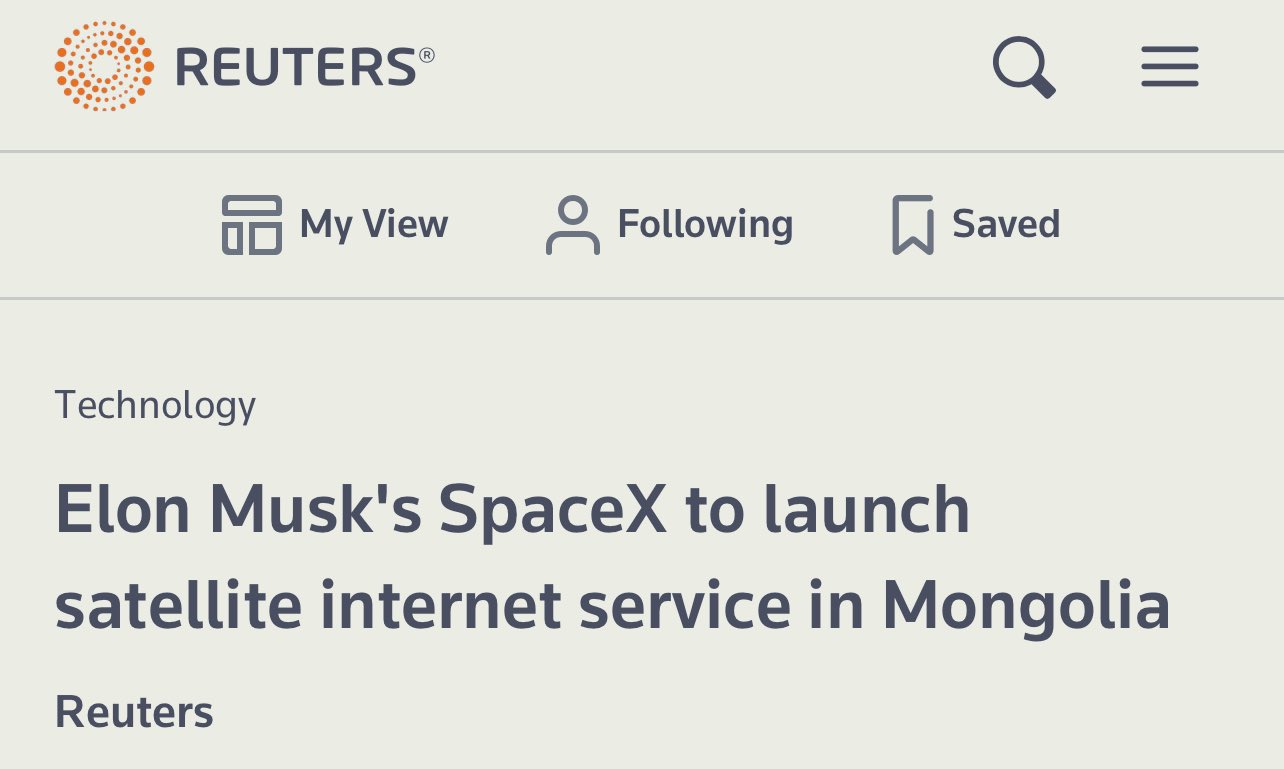 Хуульч Батхүү On Twitter Энэ олон асуудлын дунд сайн мэдээ бас бна аа Spacex манай улсад ү а