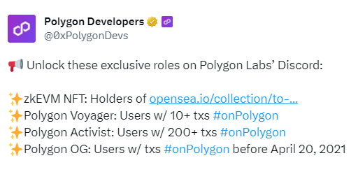 Soy Cripto on Twitter: "🧭 Se pueden reclamar algunos roles en el discord de @0xPolygonLabs Roles ...