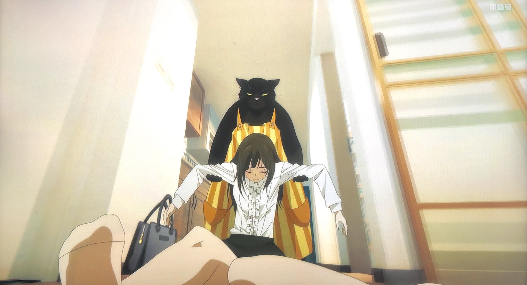 kurosuke on Twitter: "#デキる猫は今日も憂鬱 ①流石、ローアングラーの巣窟と言われた制作会社だw 色気は禁止のようだが。 ②笑い方っ！！w ③帰宅後のペットとの ...