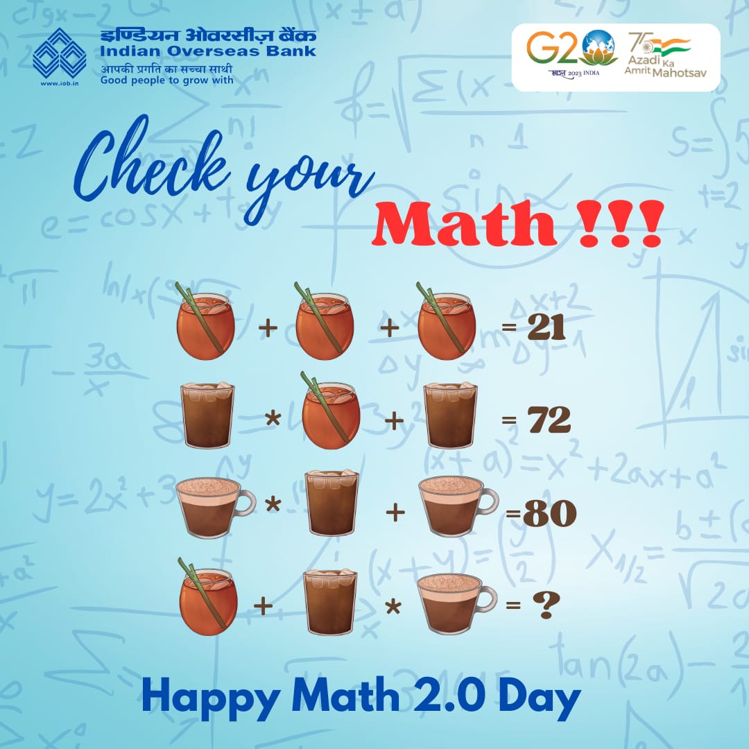 Indian Overseas Bank on Twitter: ""Embracing the power of logic and computation, it's Math 2.0 ...