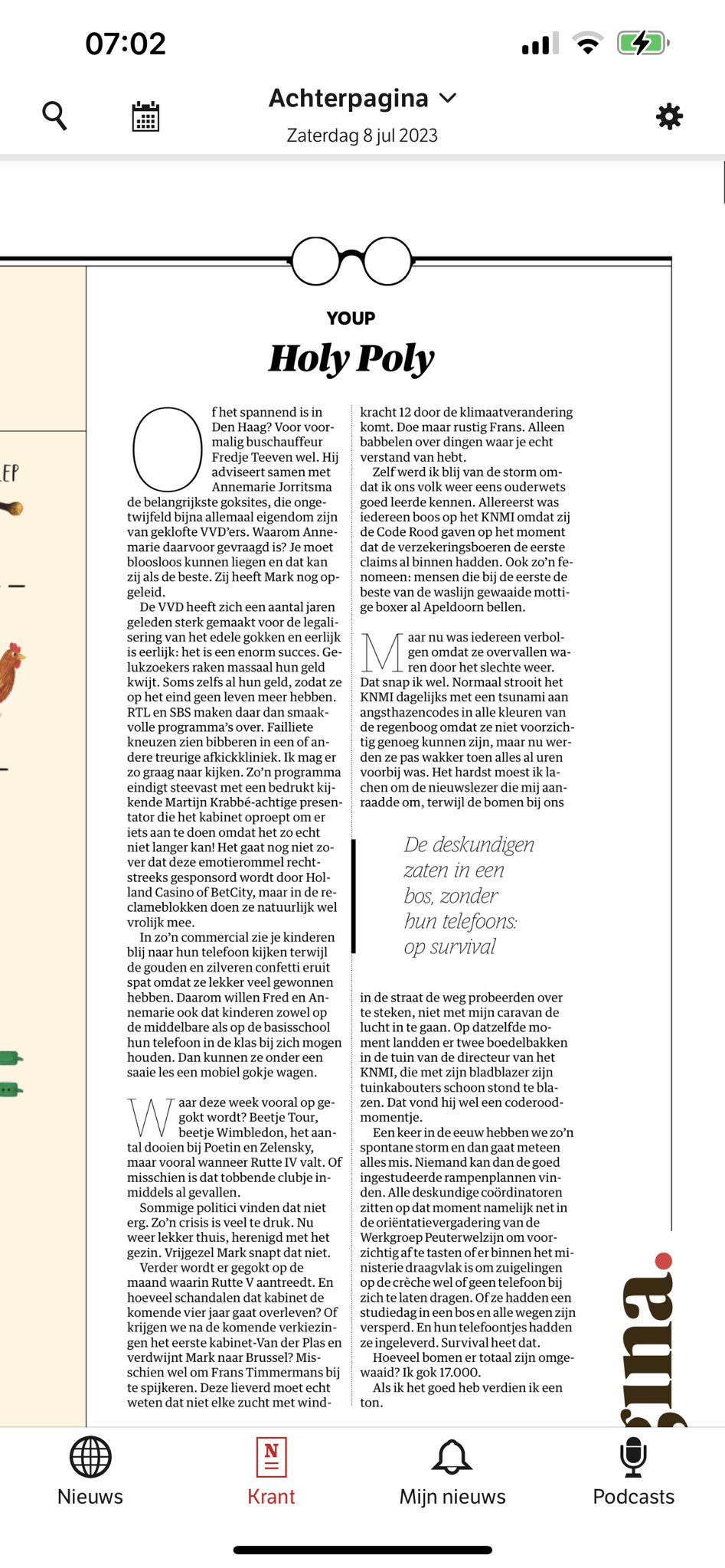 youp on Twitter: ".@nrc Holy Poly-zaterdag https://t.co/Bsh8x7IwnJ" / Twitter