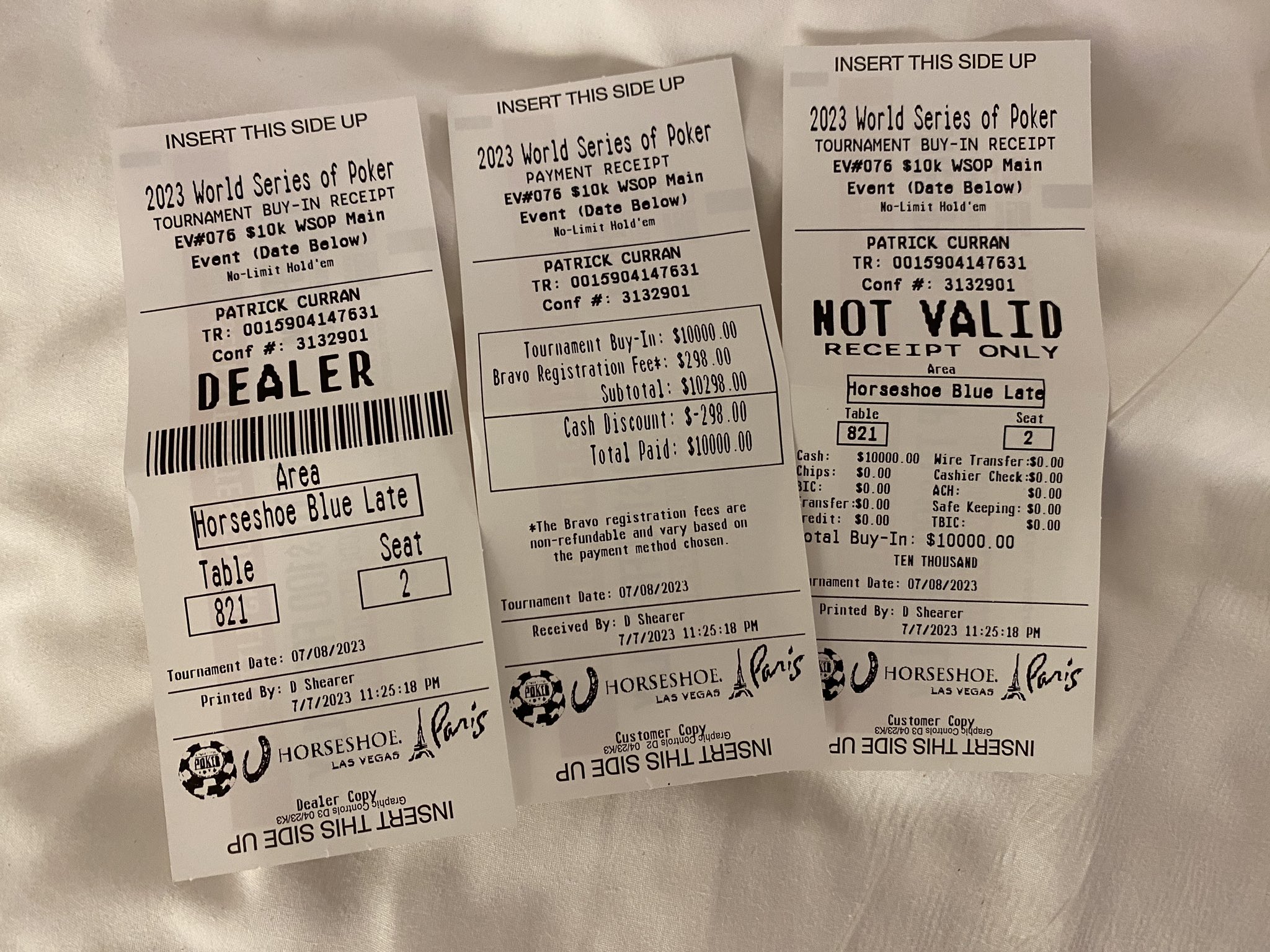 Patrick Curran on Twitter: "I AM REGISTERED FOR THE 2023 $10,000 WORLD SERIES OF POKER MAIN ...