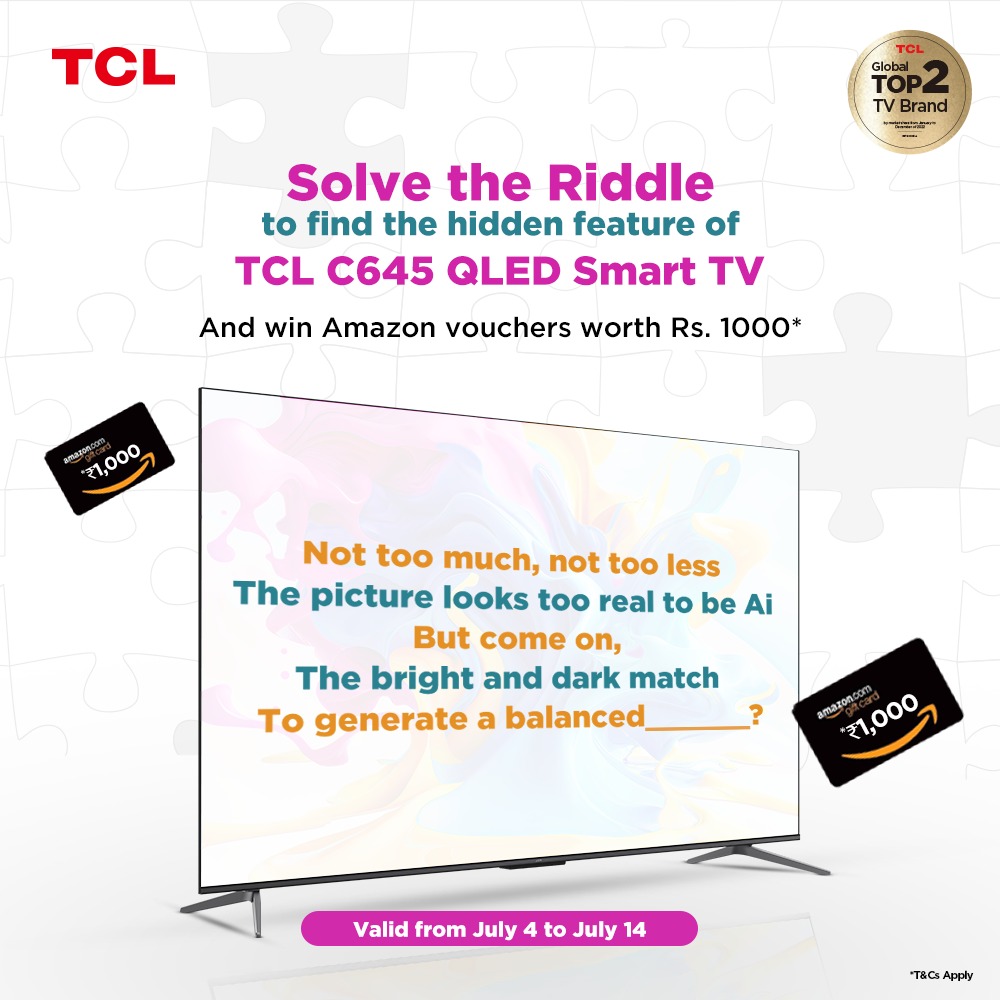 TCL India on Twitter: "Match the brightness with perfect answer & win Amazon vouchers worth Rs.1 ...