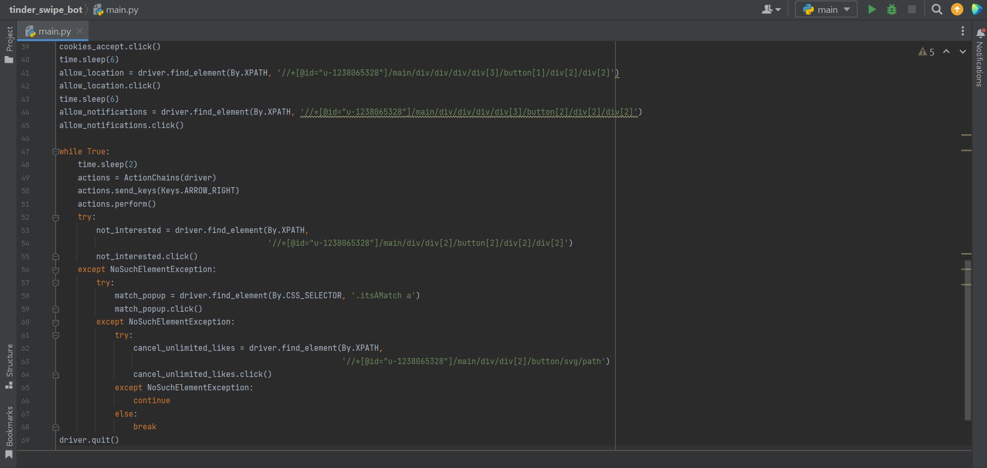 Amanuel Khailu on Twitter: "Day 50 of #100DaysOfCode Auto Tinder Swiping Bot https://t.co ...