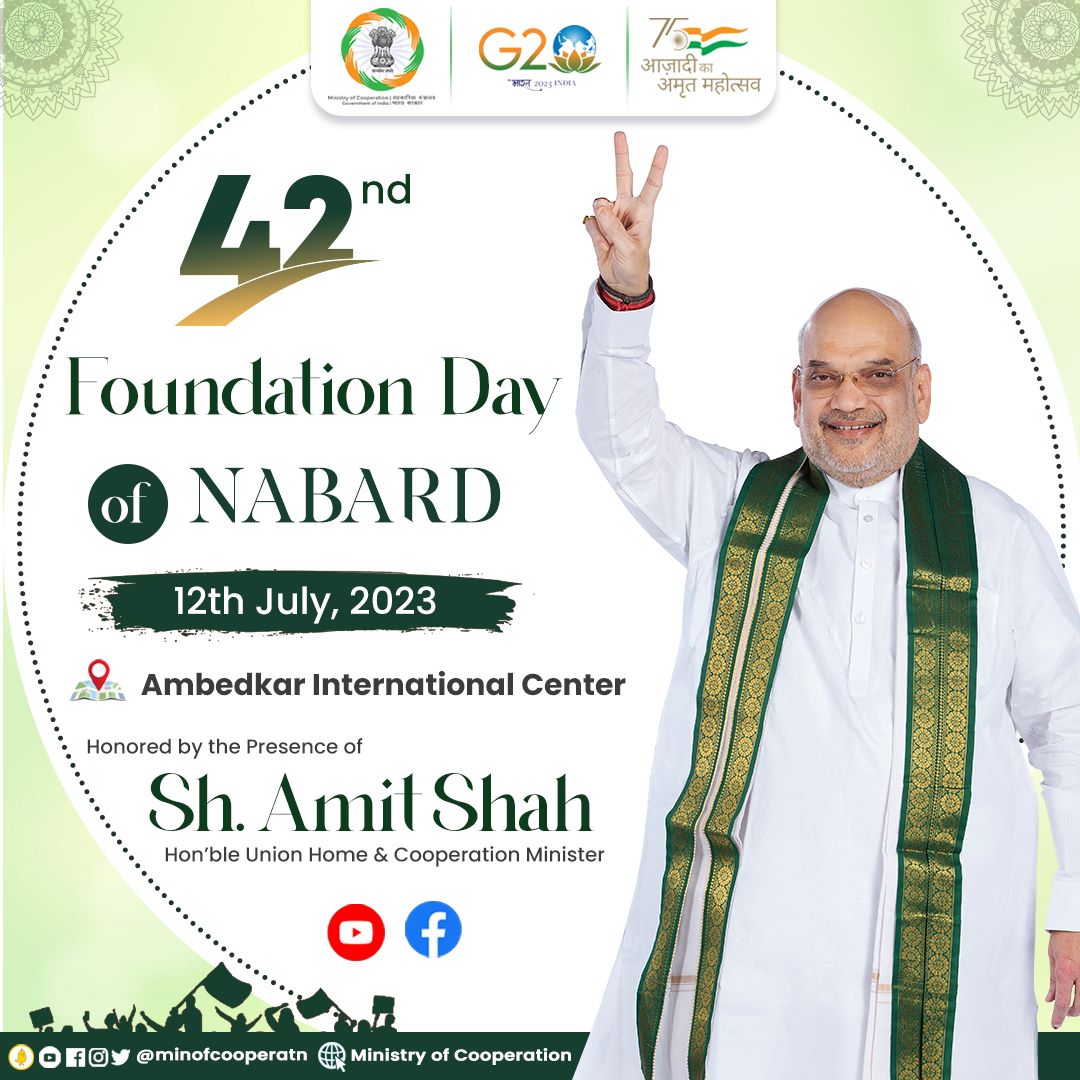 Ministry of Cooperation, Government of India on Twitter: "NABARD is Celebrating its 42nd ...