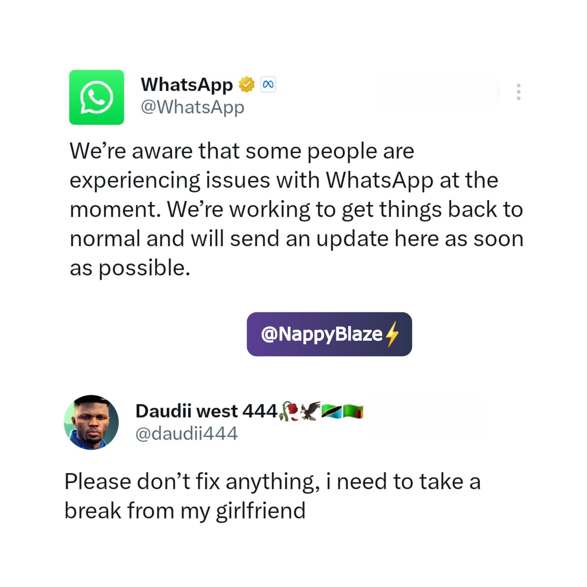 Nappy Blaze⚡ on Twitter: "A thread of funny and savage replies 1. Baba don tire 😂 https://t.co ...