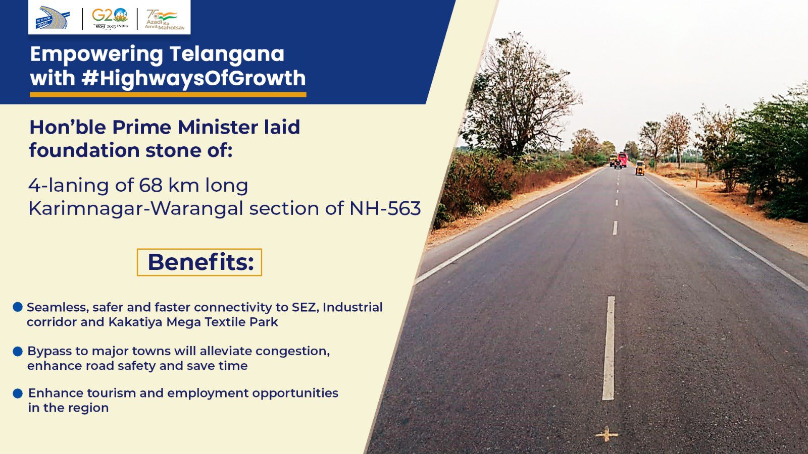 NHAI on Twitter: "Hon'ble Prime Minister today laid foundation stone of 2 National Highway ...