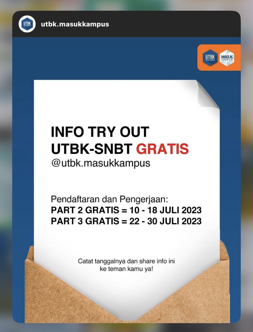 wa on Twitter: "— by : @/utbk.masukkampus deadline : 18 & 3O Juli 2023 https://t.co/gYIUVd6lfL ...