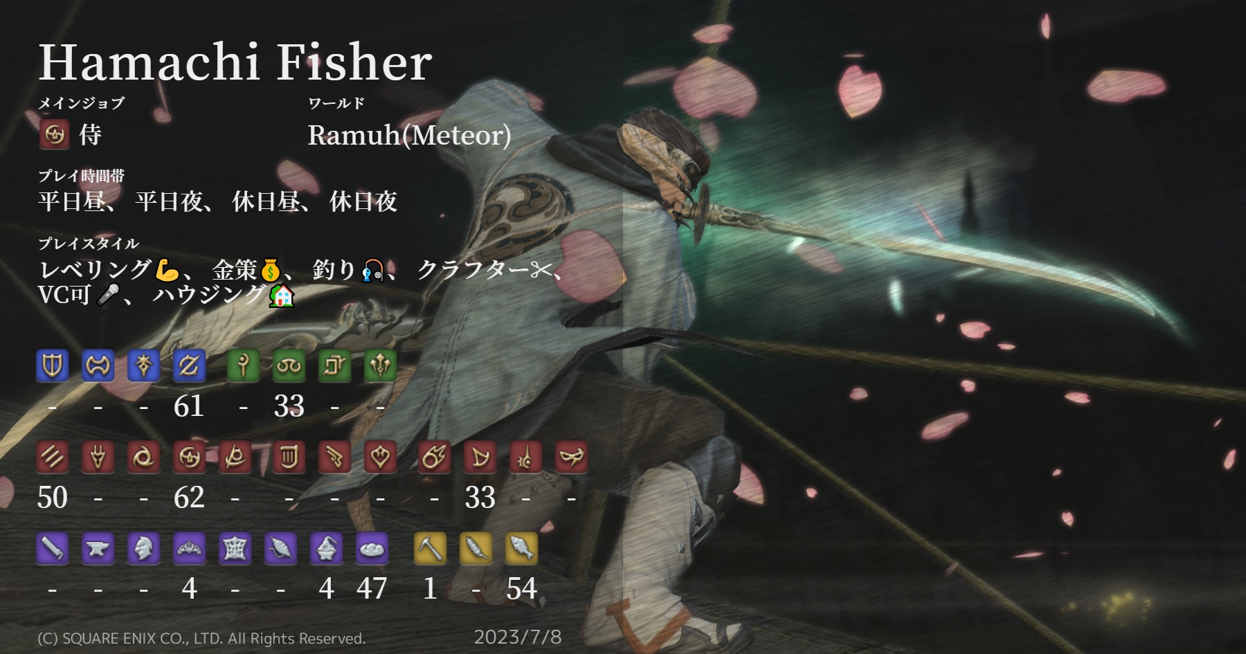 ハマチ🐟FF14初心者 on Twitter: "最近始めました！新生編クリアしたところです🙌 緩くフレンド募集してます！ ゆくゆくはハウジングに力を入れたい所存！ https://t.co ...