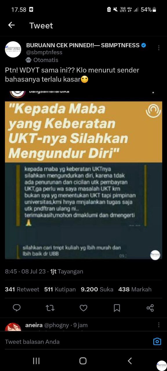 BURUANN CEK PINNED!!— SBMPTNFESS on Twitter: "🎓 diluar konteks ukt, repnya bikin gue nyesel ...