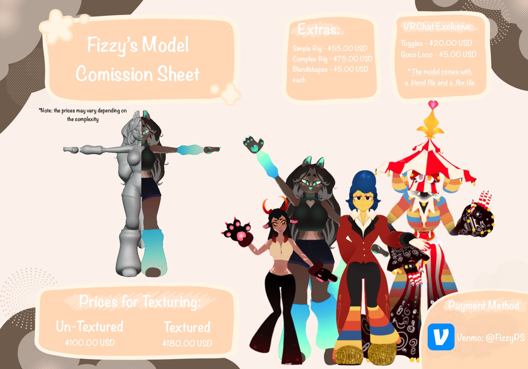 FizzyPS ☆〜（ゝ。∂） ️ COMMISSIONS ARE OPEN ️ on Twitter: "3D model Commissions are up for grabs now ...