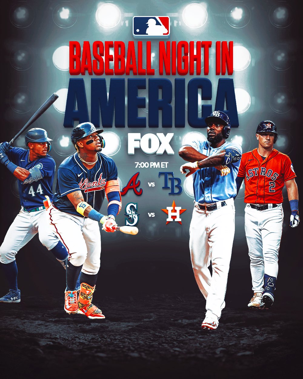 FOX Sports: MLB on Twitter: "It’s Baseball Night in America TONIGHT on FOX 📺⚾️ ️ @Braves vs ...