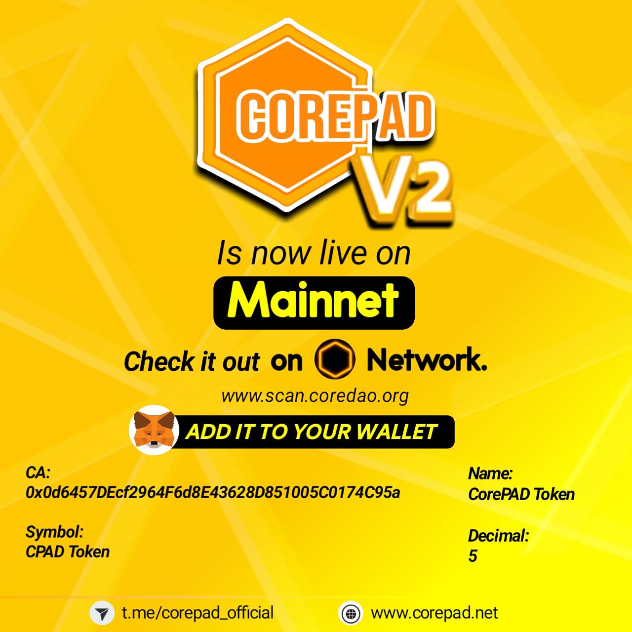 CorePad on Twitter: "CorePAD Token is an Auto-Staking Token Protocol built on CORE Chain for ...