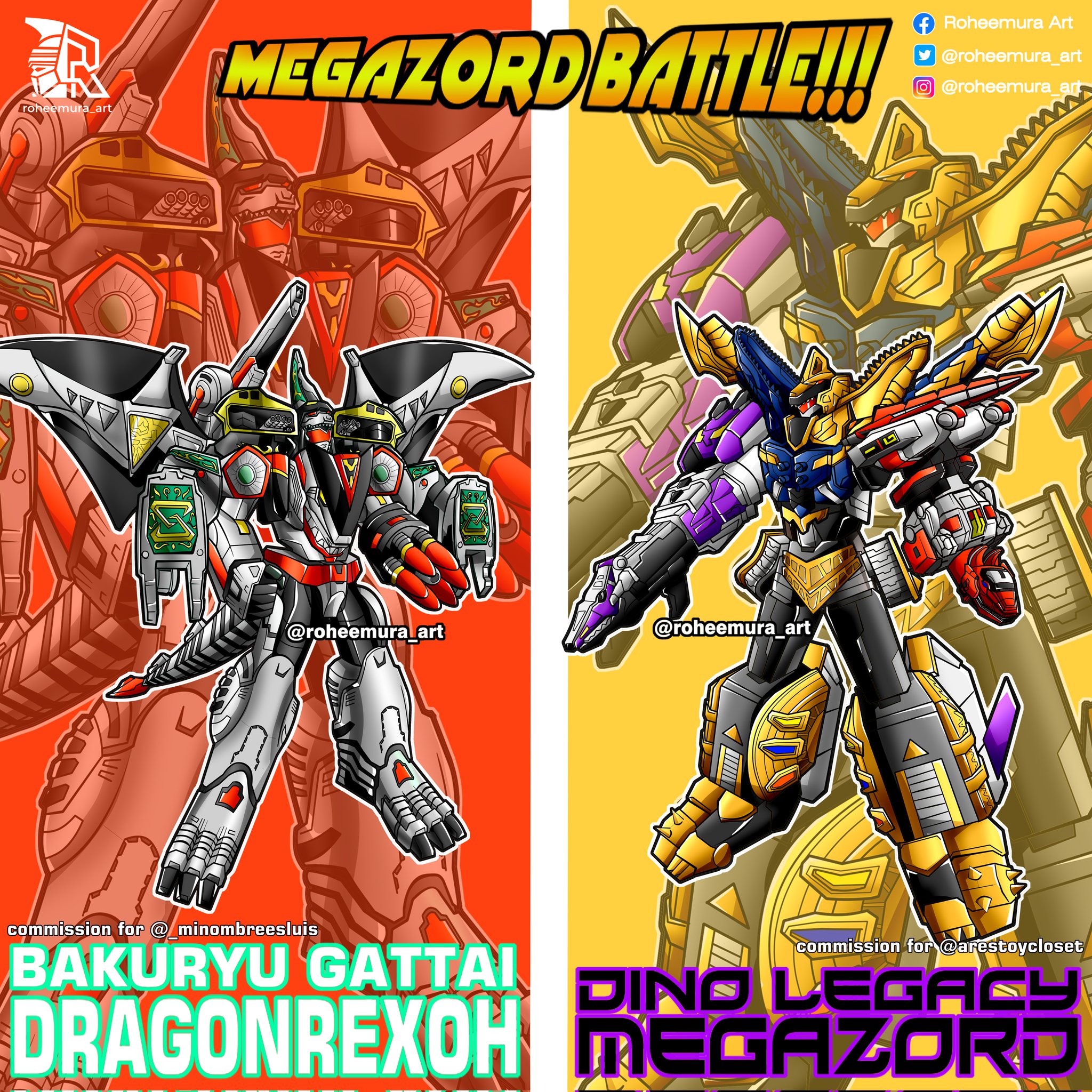 roheemura_art on Twitter: "MEGAZORD BATTLE!!!!! Which one will stand.... I love both btw... Just ...