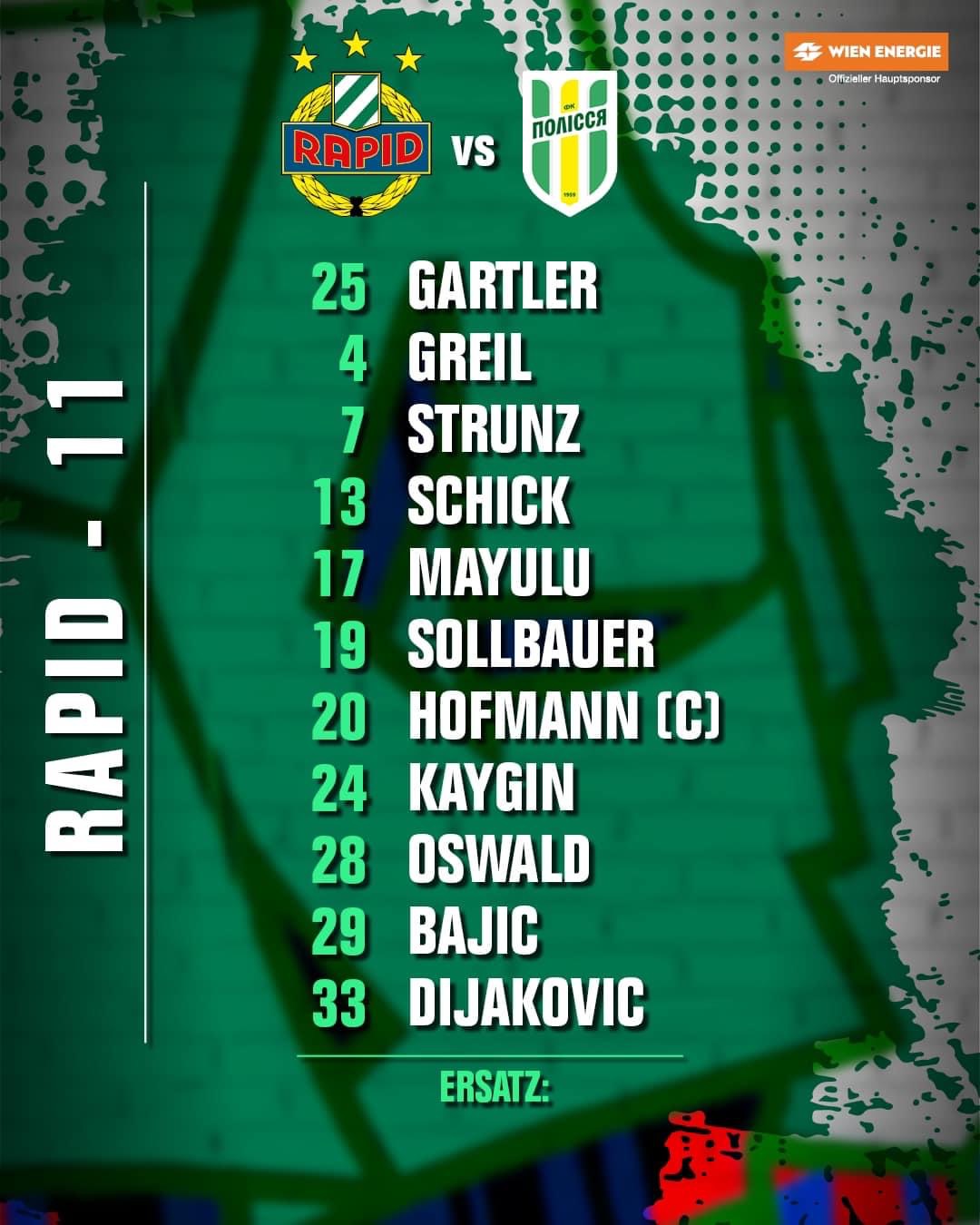 SK Rapid on Twitter: "Maxi #Hofmann führt folgende Mannschaft bei seinem Comeback in der zweiten ...