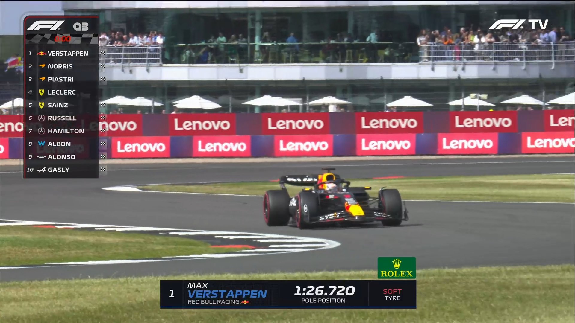 Off Track on Twitter: "🏁 MAX VERSTAPPEN EN POLE À SILVERSTONE ! 🏁 Les McLaren P2 et P3, Lando ...